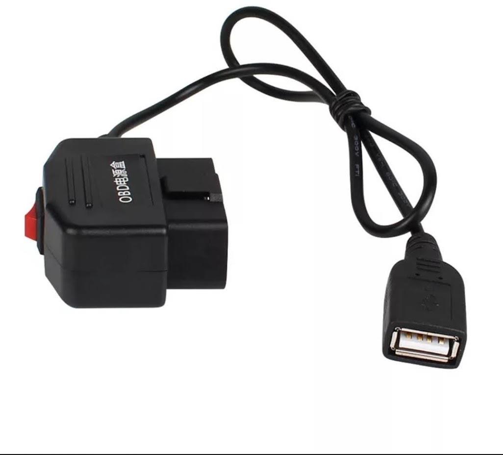 כבל OBD שקע כבל חיבור בין OBD ליציאת שקע USB עם מתג הפעלה וכיבוי למתח ...