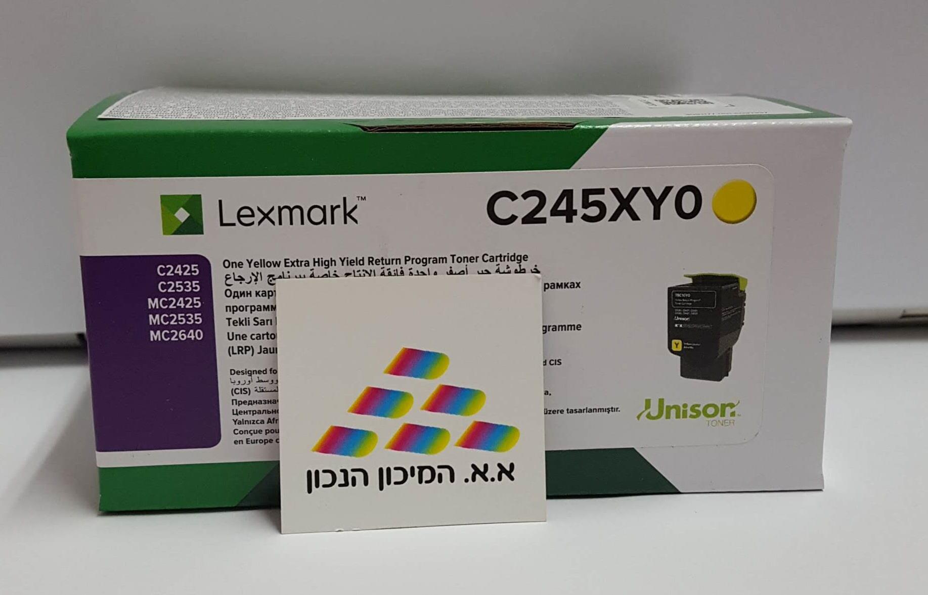 טונר צהוב מקורי Lexmark C2425,MC2425 C245XY0 3.5K‏